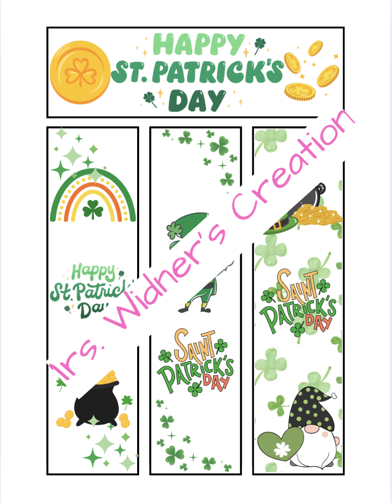 St. Patrick’s Day Bookmarks – Ribbons and Lace